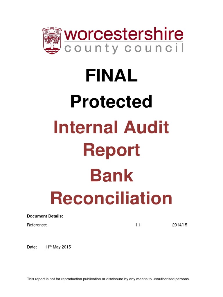 Bank Reconciliation | PDF | Internal Audit | Audit