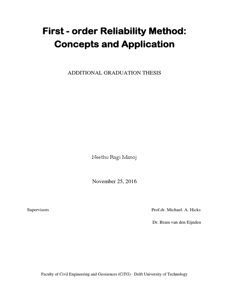 First Order Reliability Method Neethu PDF | PDF | Reliability Engineering | Sensitivity Analysis