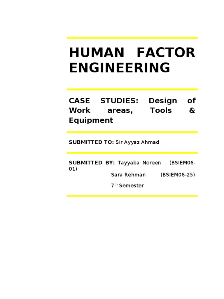 Final Case Studies | PDF | Human Factors And Ergonomics