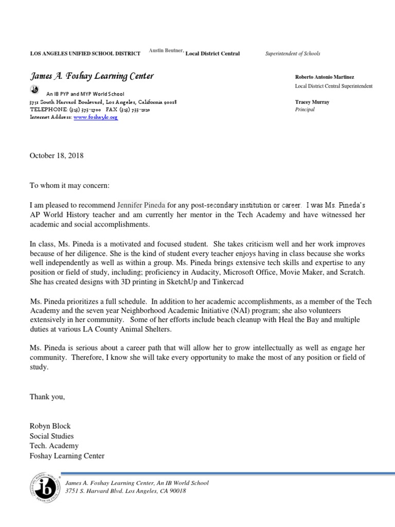 Jennifer P Letter of Req | PDF