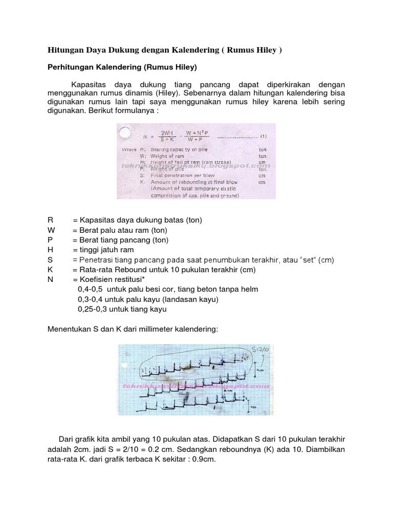 Hitungan Daya Dukung Dengan Kalendering | PDF