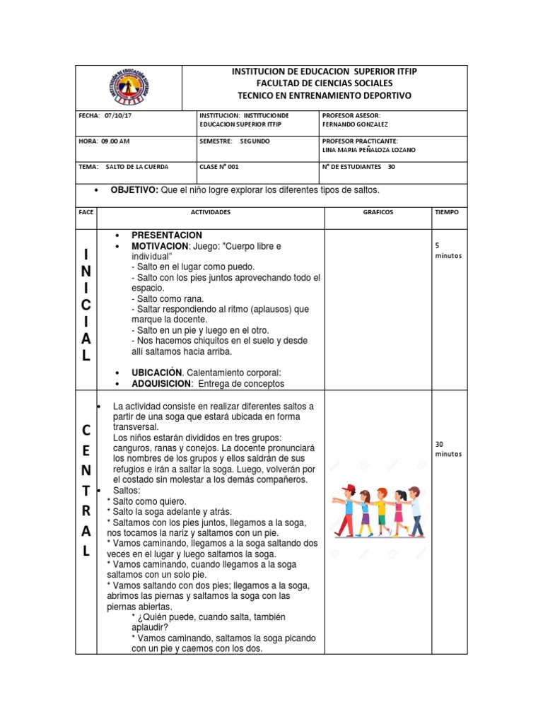 Plan Clase Salto de La Cuerda | PDF | Modificación de comportamiento