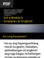 ESP 9 Karapatan at Tungkulin | PDF