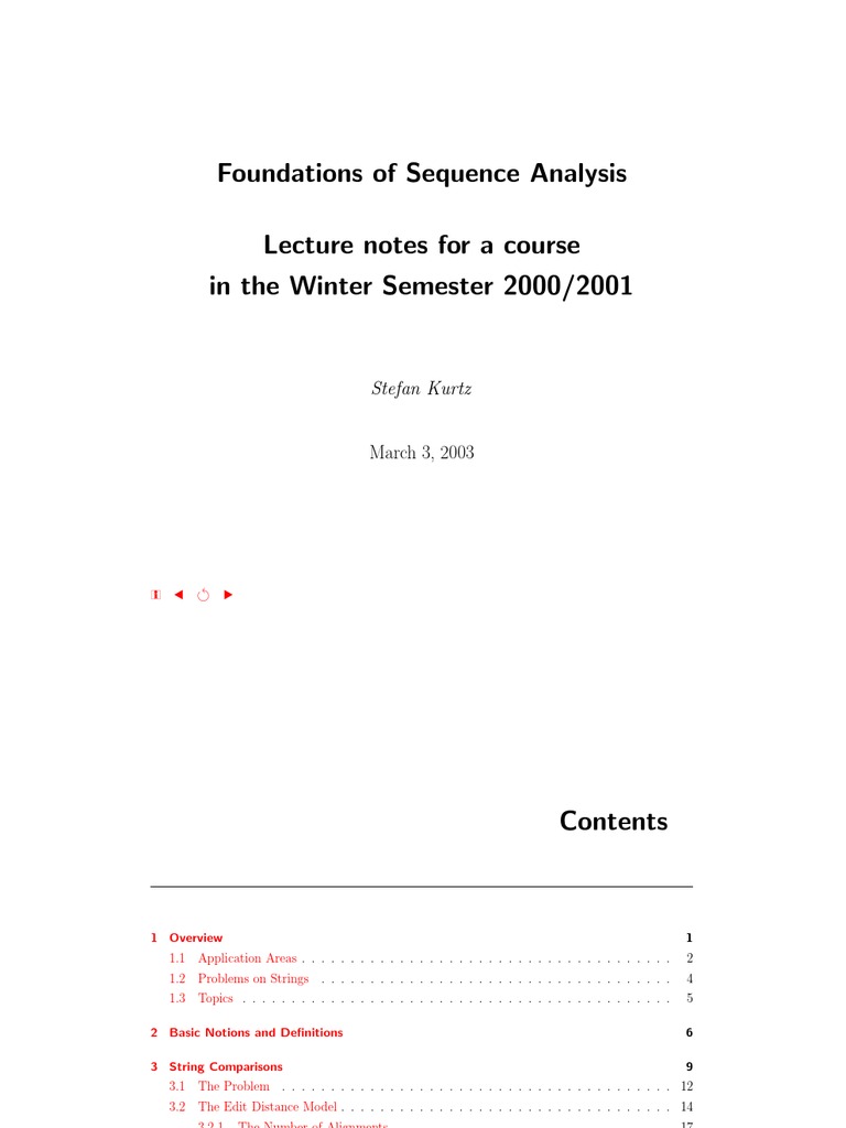 Foundations of Sequence Analysis | PDF | String (Computer Science ...