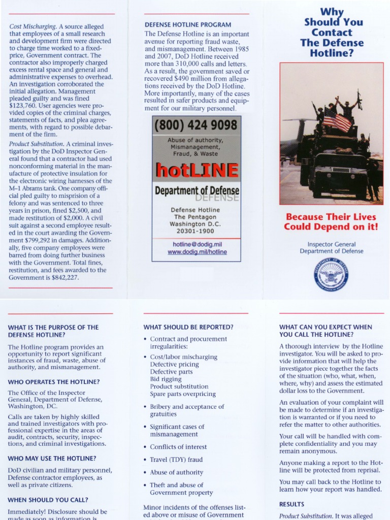 Should You Contact The Defense Hotline?: Cost Mischarging | PDF ...