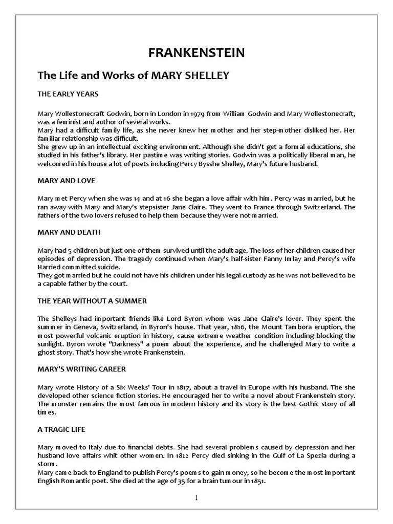 Frankenstein - Mary Shelley - Edizione Liberty | PDF | Mary Shelley ...