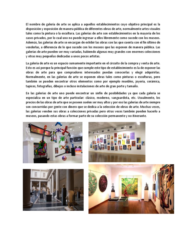 Galerías de Arte: Exposición y Venta | PDF | Clásicos | Estilo de vida