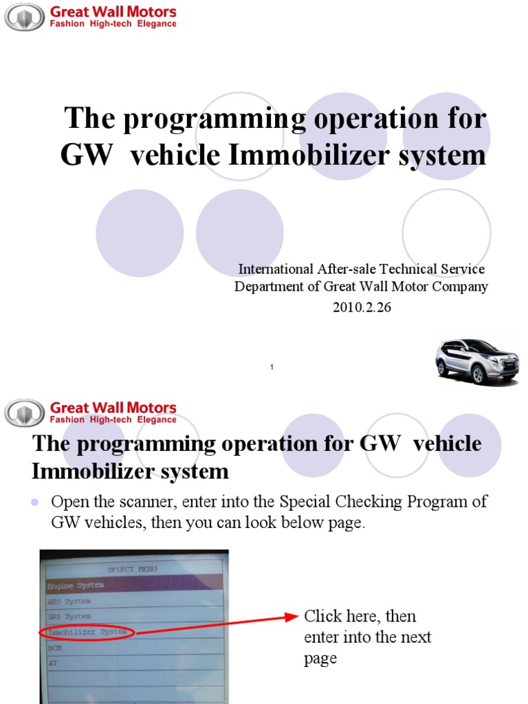 Programming Operation For GW Vehicle Immobilizer System | PDF | Systems ...