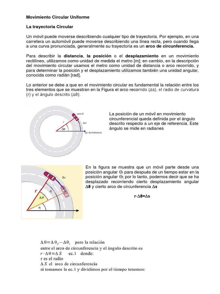 Movimiento Circular Uniforme | PDF | Movimiento (física) | Frecuencia