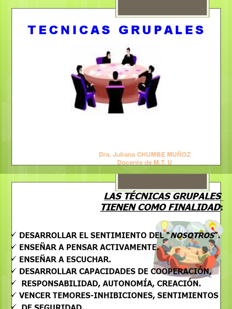 Tecnicas Grupales | Descargar gratis PDF | Conversacion | Comunicación