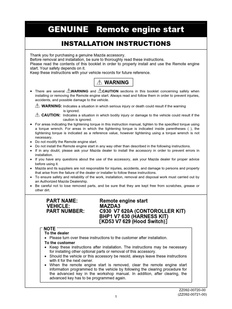 2014 Mazda 3 Remote Start | PDF | Electrical Connector | Electrical Wiring