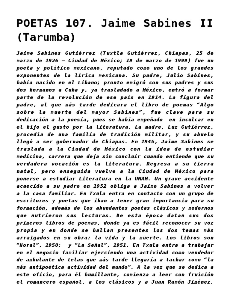 Jaime Sabines | PDF | Naturaleza