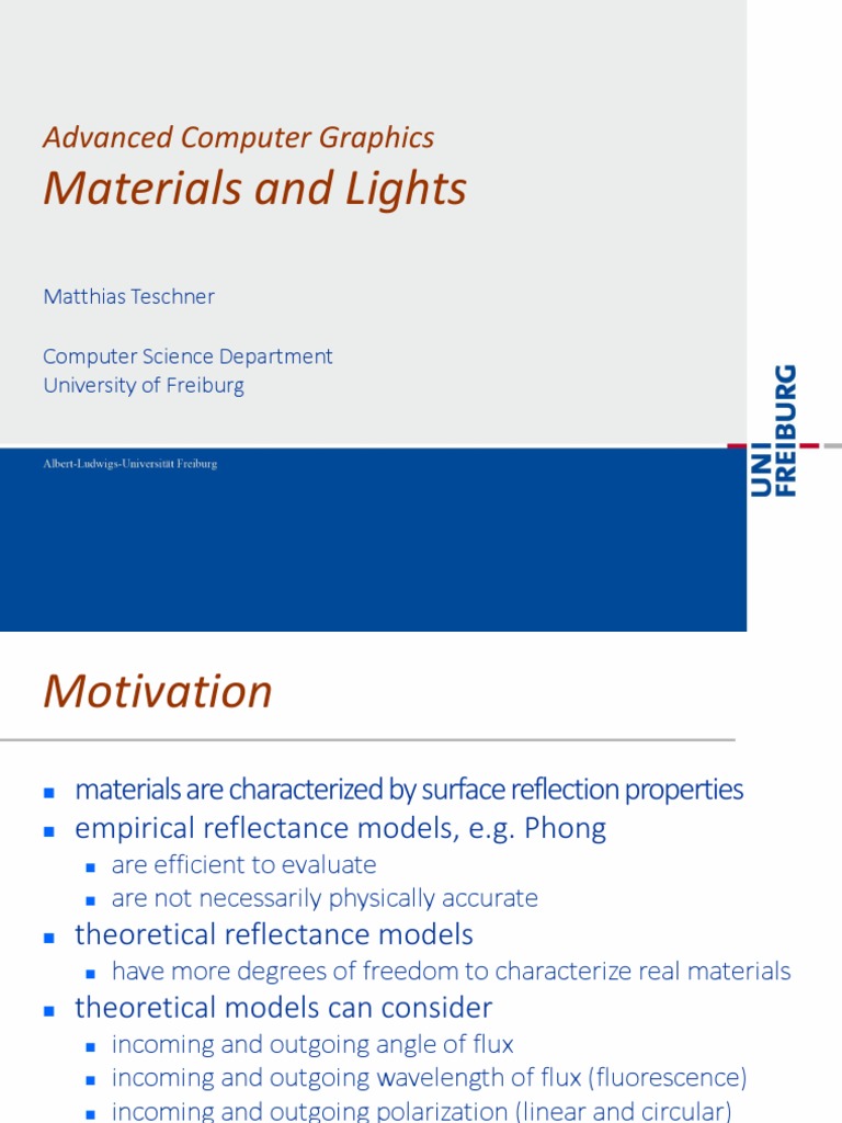 Graphics2 07 Materials | PDF | Refraction | Refractive Index