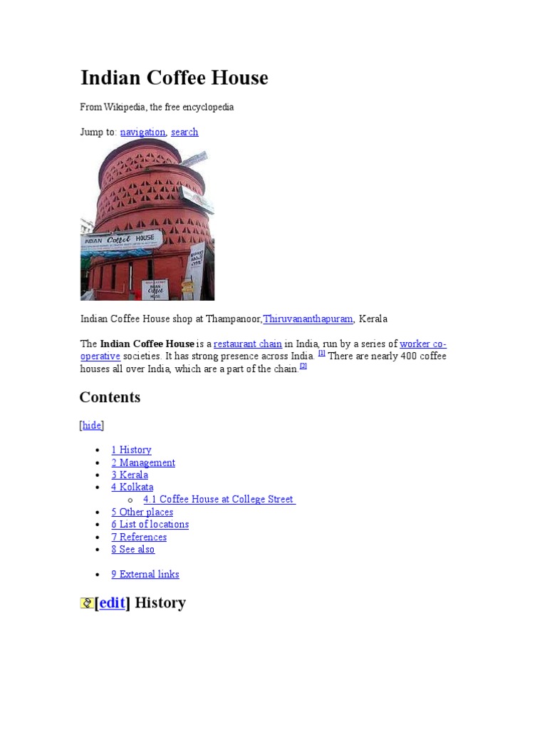 Indian Coffee House | PDF | Coffeehouse | Coffee