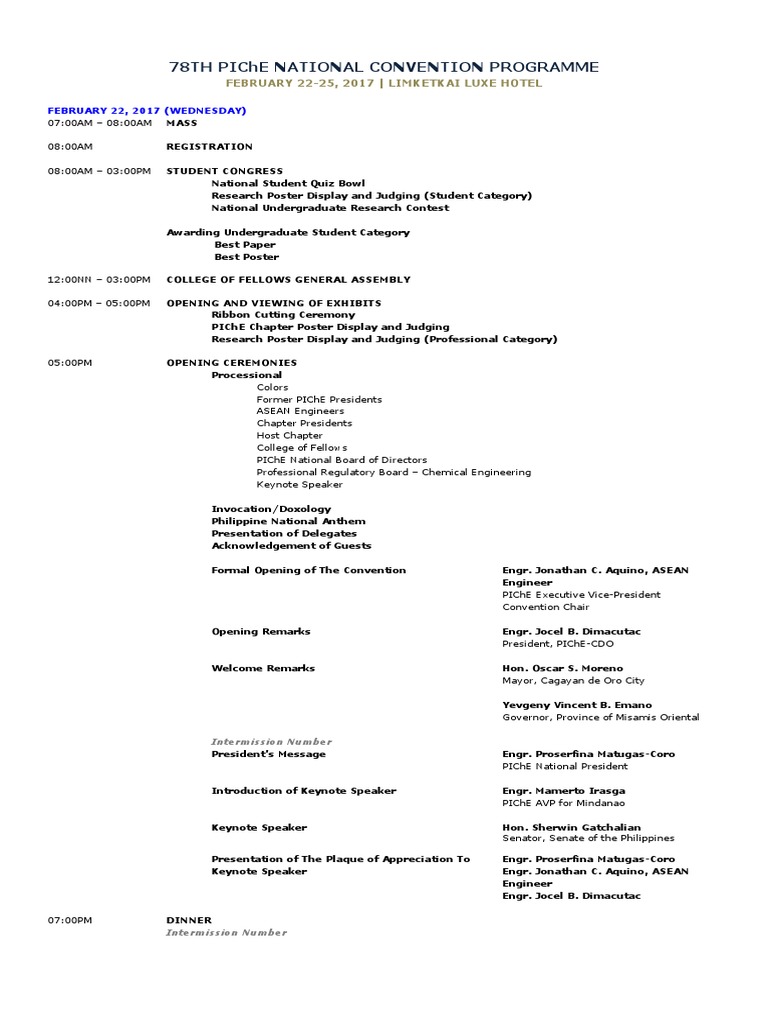 78th PIChE National Convention Programme VerJAN9. FINAL | PDF ...