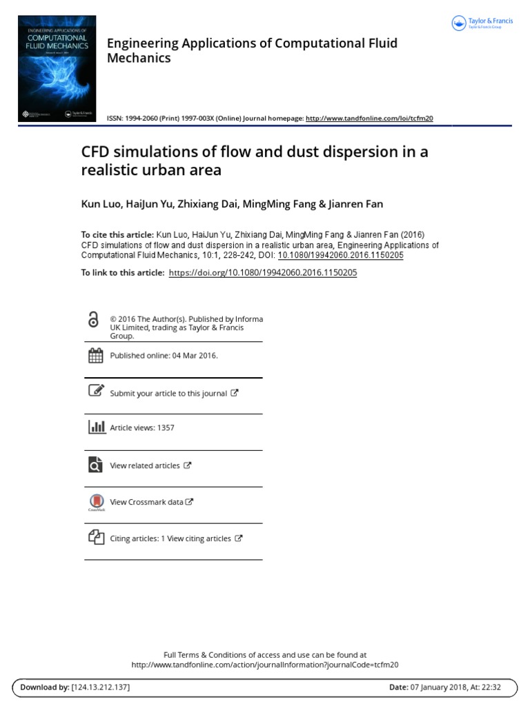 1 - 8 - 2018 - CFD Simula | PDF | Turbulence | Computational Fluid Dynamics
