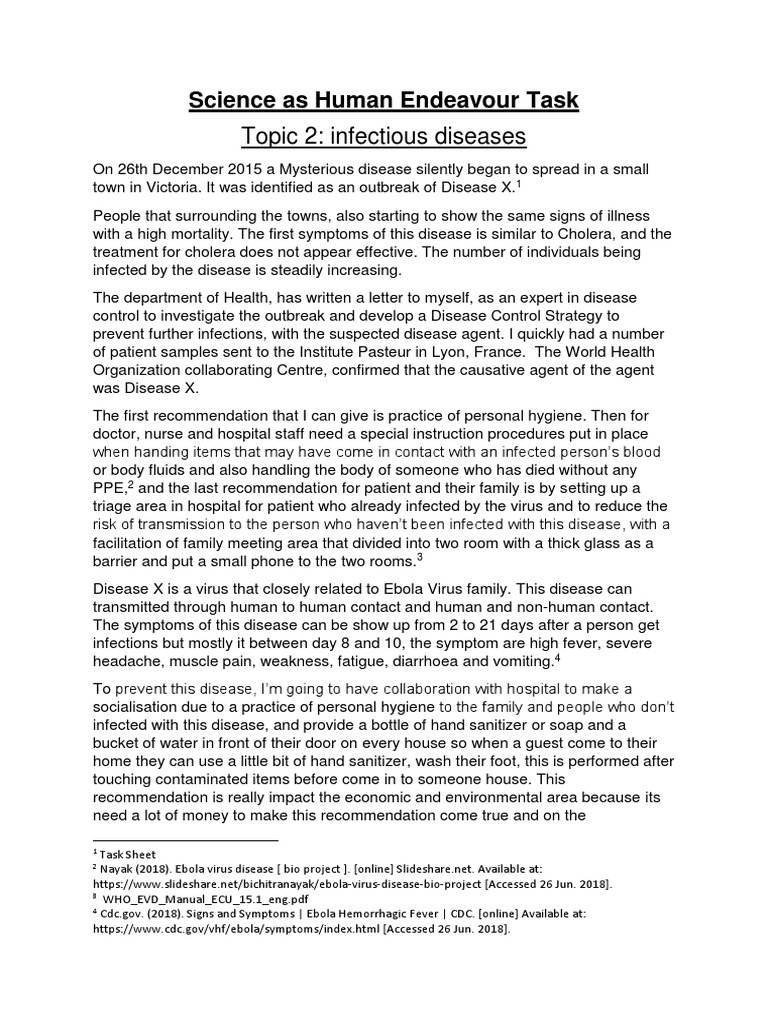 Science As Human Endeavour Task | PDF | Ebola Virus Disease | Infection