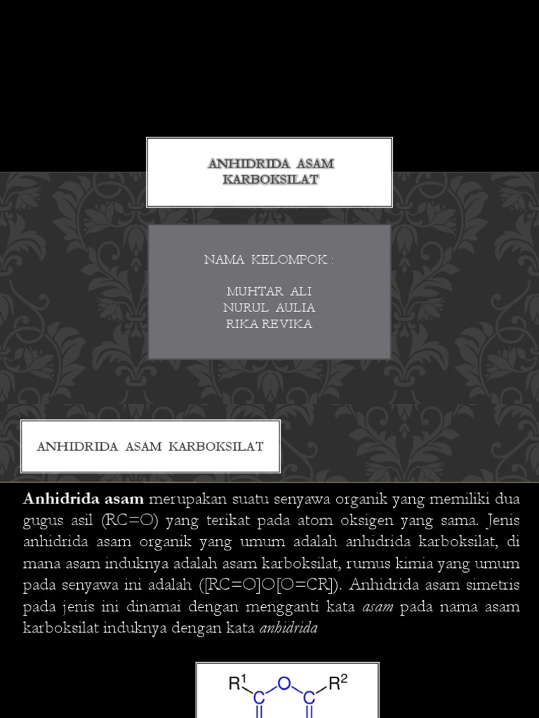 Struktur dan Sifat Anhidrida Asam | PDF