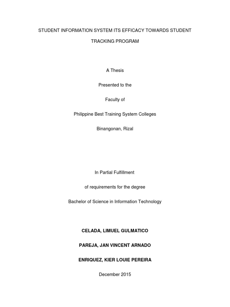 Student Information System Its Efficacy Towards Student Tracking ...