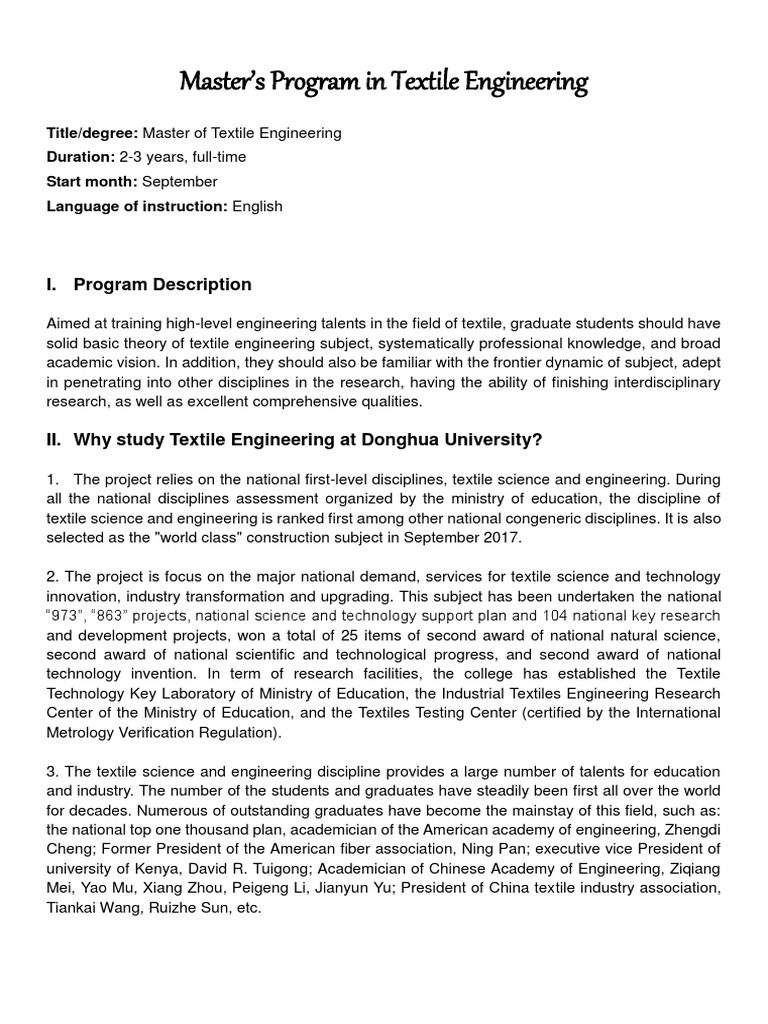 Donghua Brochure | Download Free PDF | Textiles | Engineering