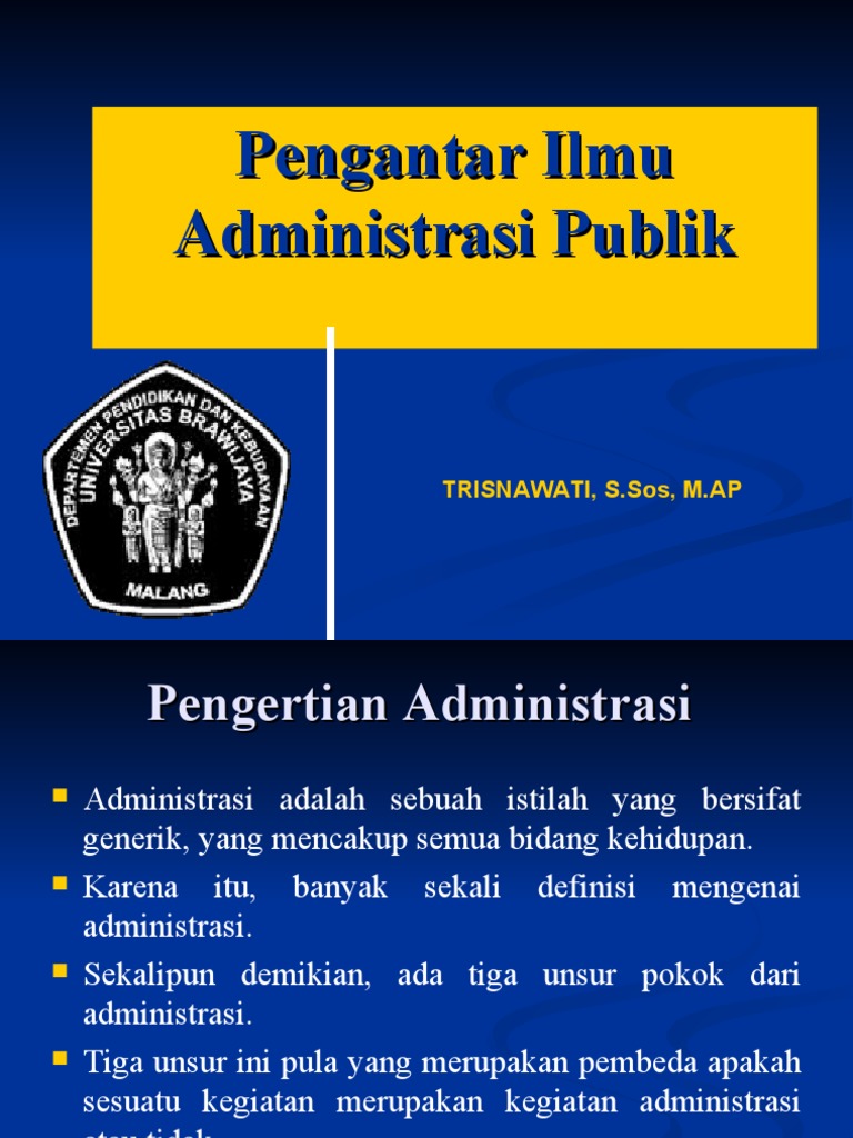 Pengantar Ilmu Administrasi Publik | PDF