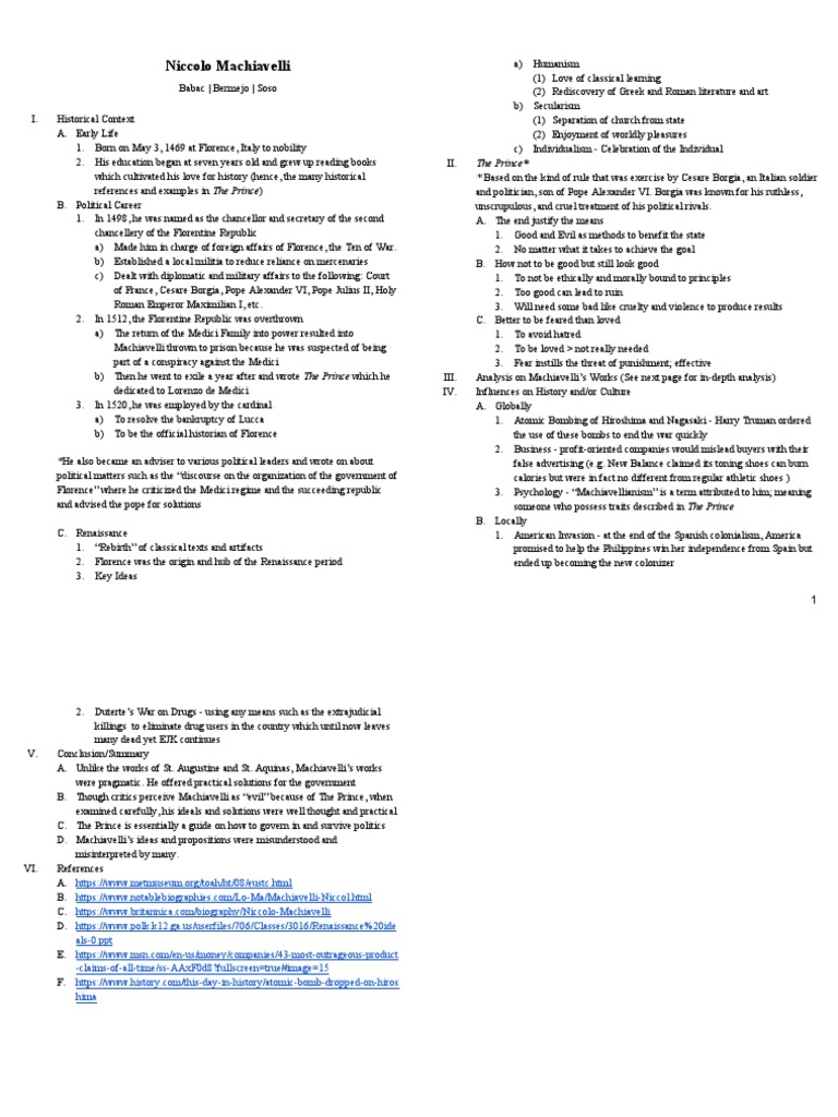 Niccolo Machiavelli: The Prince | Download Free PDF | The Prince ...