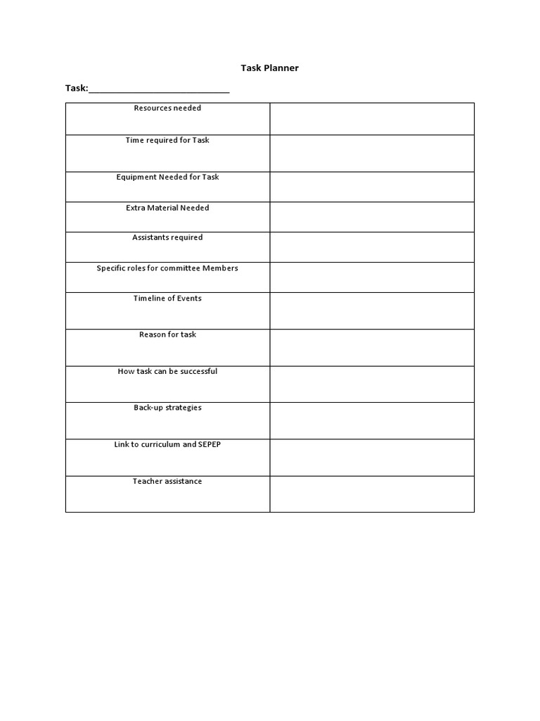 Task Planner | PDF