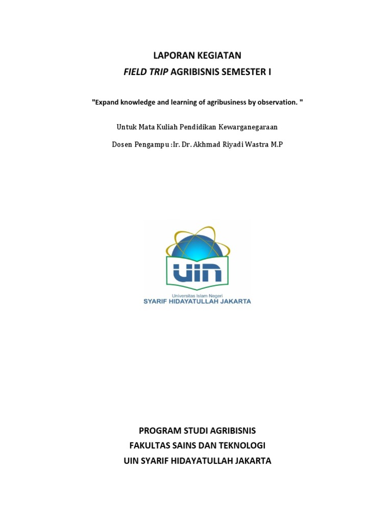 LAPORAN KEGIATAN Field Trip 2017 | PDF
