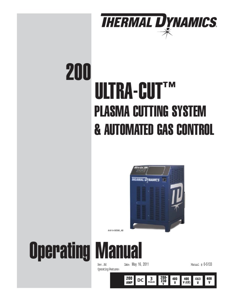 Thermal Dynamics Ultra-Cut 200 Eng-Om | PDF | Noise | Welding