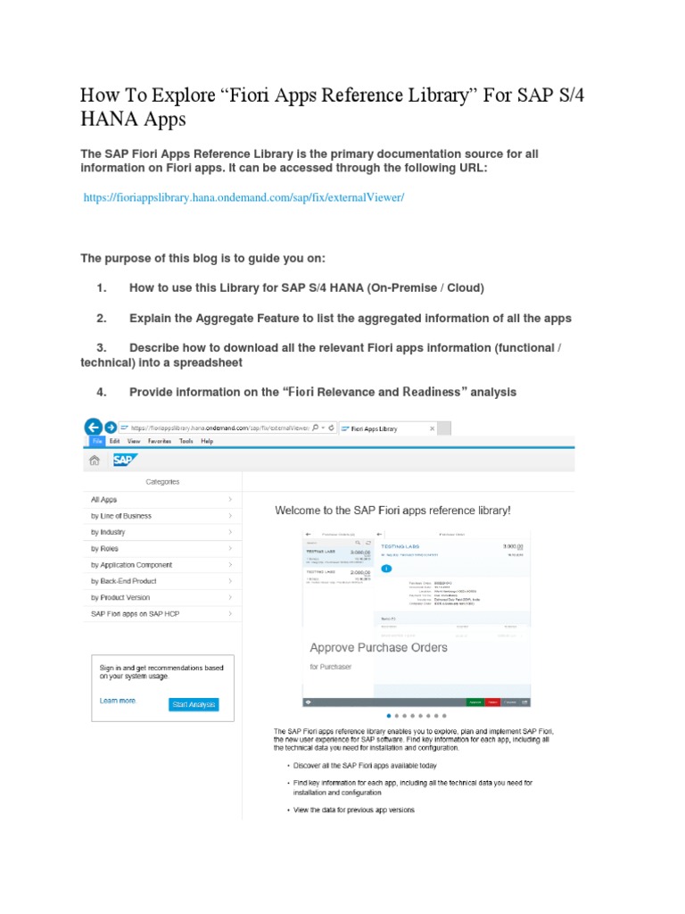 How To Explore "Fiori Apps Reference Library" For SAP S/4 HANA Apps ...