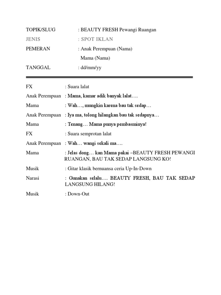 Contoh Naskah Siar | PDF