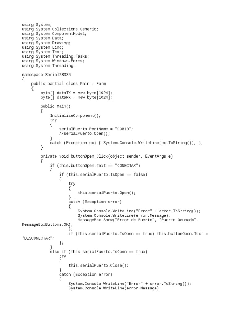 Programa C# DSP | PDF | C Sharp (Programming Language) | Programming Paradigms