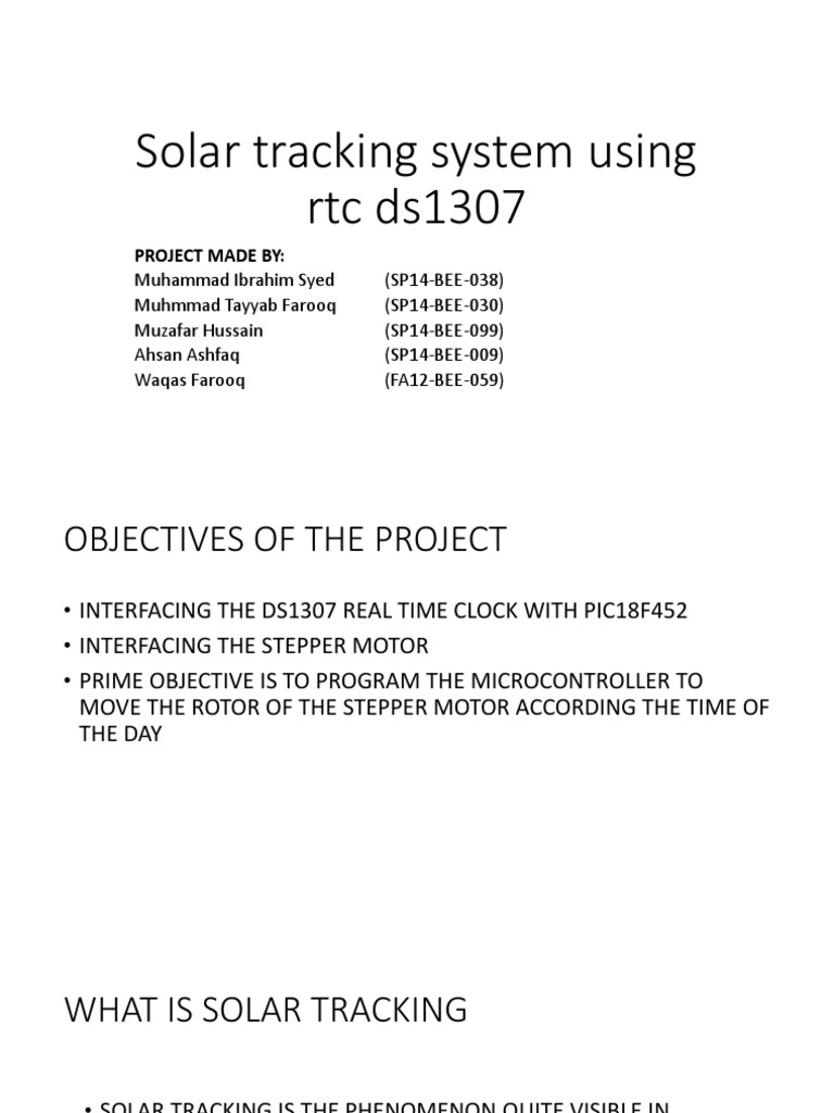 Solar Tracking System Using RTC ds1307 | PDF | Electronic Engineering ...