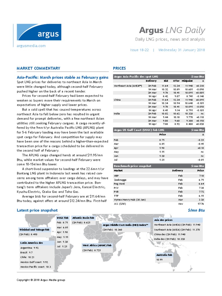 Argus LNG Daily Market Report | PDF | Liquefied Natural Gas | Fuel Oil