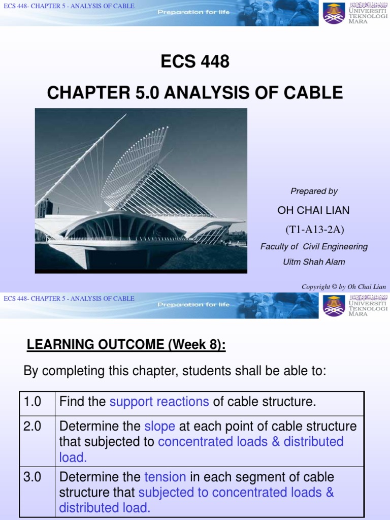 Chapter 5b Cable | Download Free PDF | Truss | Civil Engineering