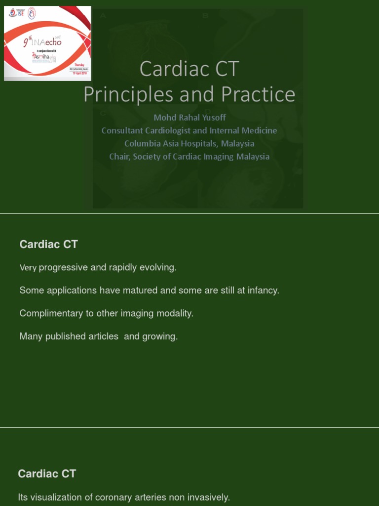 Principle and Practice of CT in Cardiac Assessment | PDF | Atheroma ...