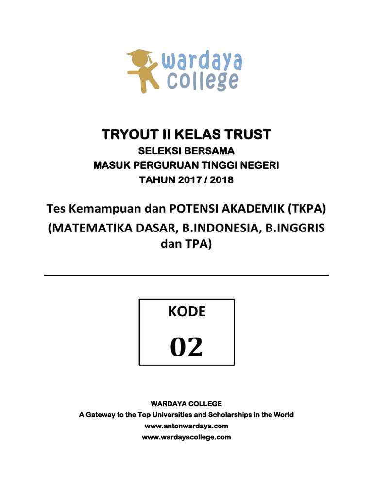 2018-sbmptn Tkpa Simulasi-1 Soal v1b | PDF