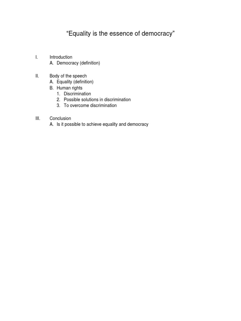 Equality Is The Essence of Democracy | PDF | Egalitarianism | Democracy