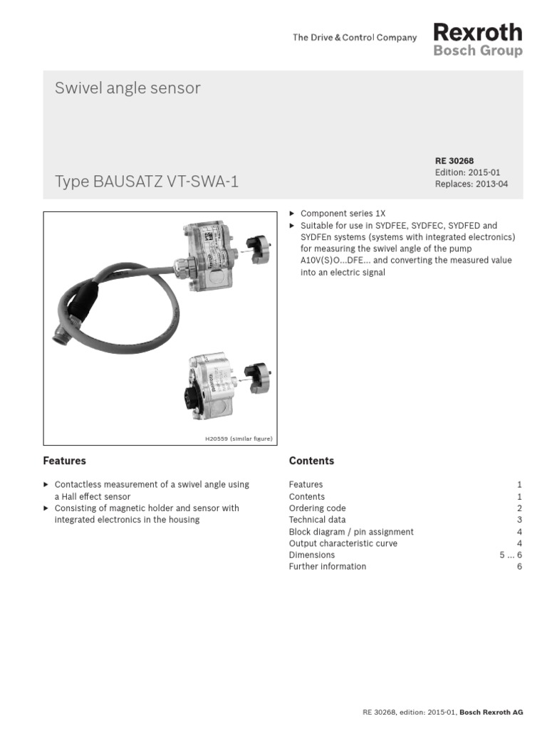 Swivel Angle Sensor: H20559 (Similar Figure) | PDF | Screw | Sensor
