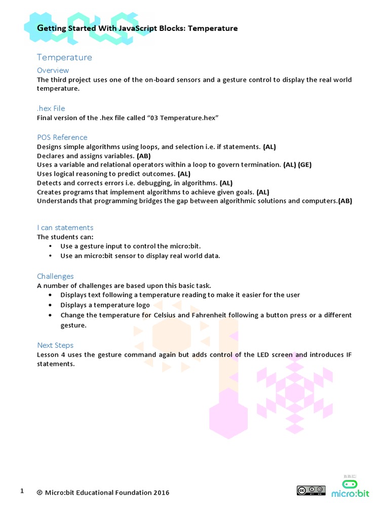Temperature: Etting Started With Javascript Blocks: Temperature ...
