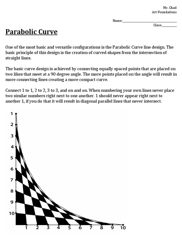Parabolic Curve Worksheet 1 | PDF