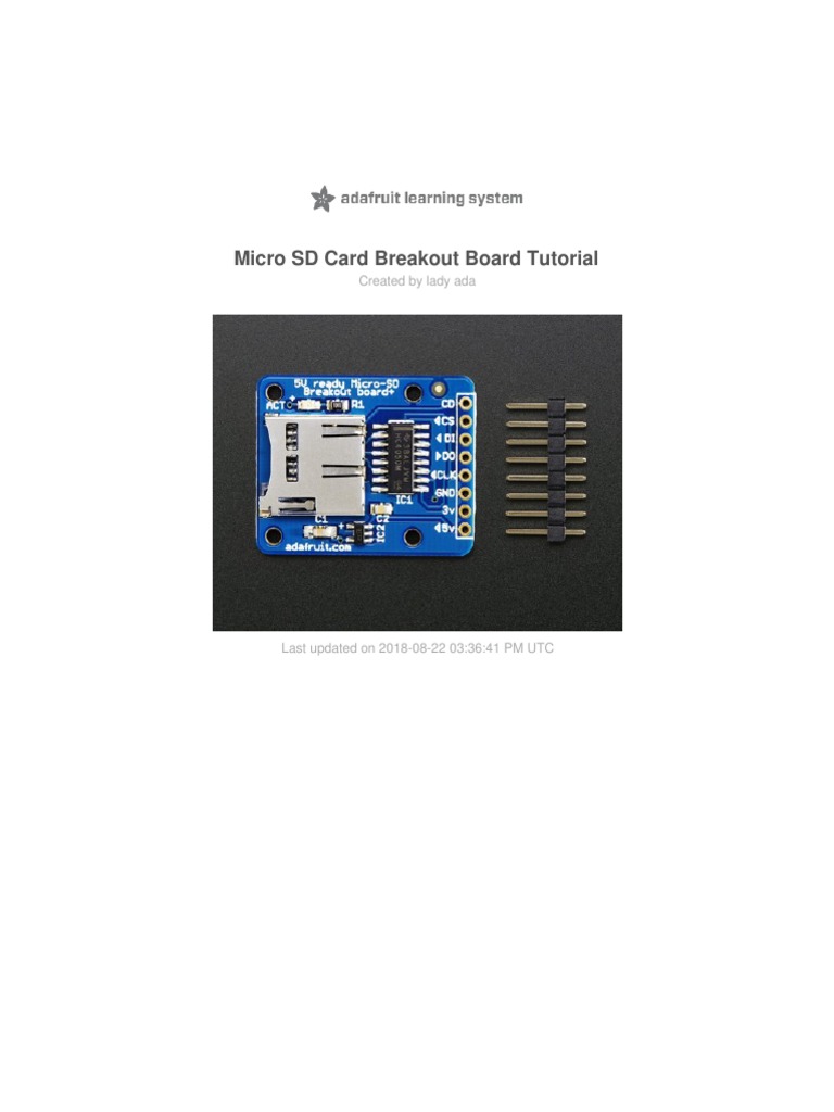 Adafruit Micro Sd Breakout Board Card Tutorial 932877 Pdf Secure Digital Filename