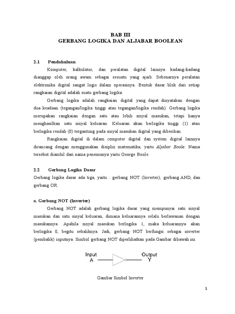 "Panduan Gerbang Logika & Aljabar" | PDF