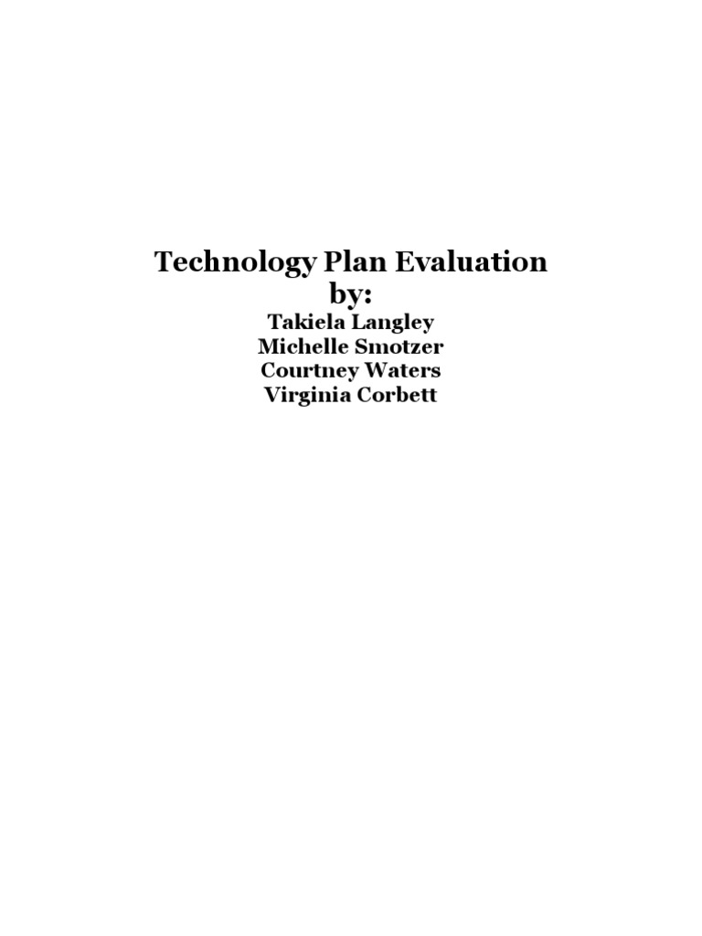 Technology Plan Evaluation | PDF | Rubric (Academic) | Accessibility