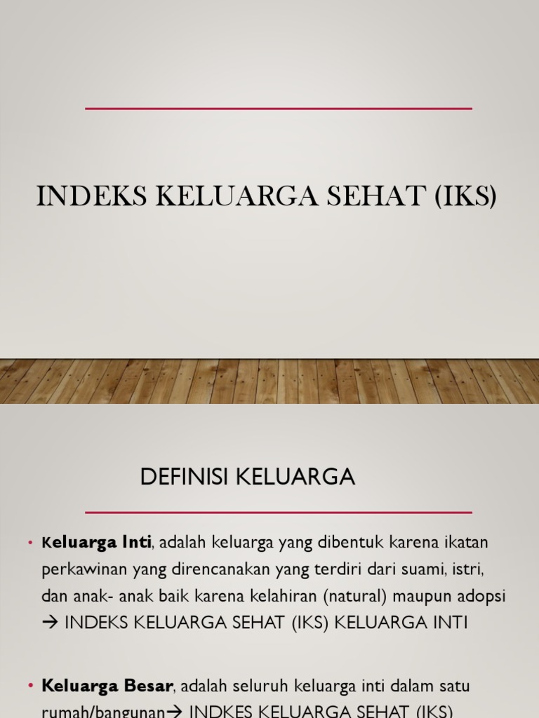 Indeks Keluarga Sehat (Iks) | PDF