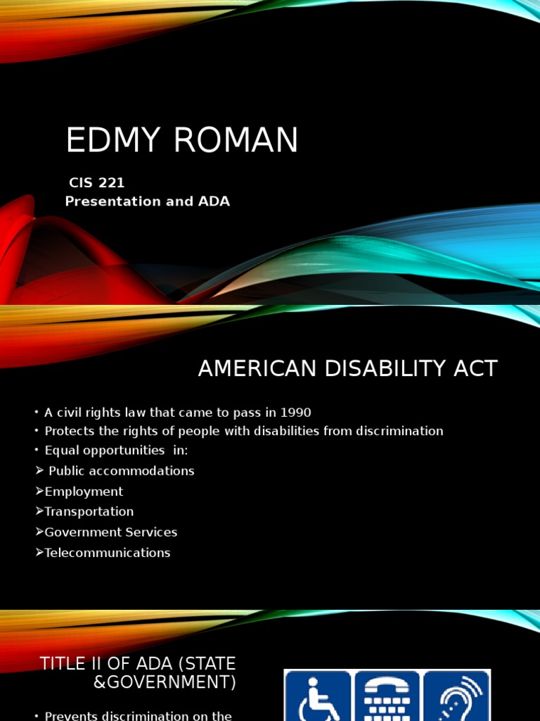 Ada - Presentation | PDF | Americans With Disabilities Act Of 1990 ...