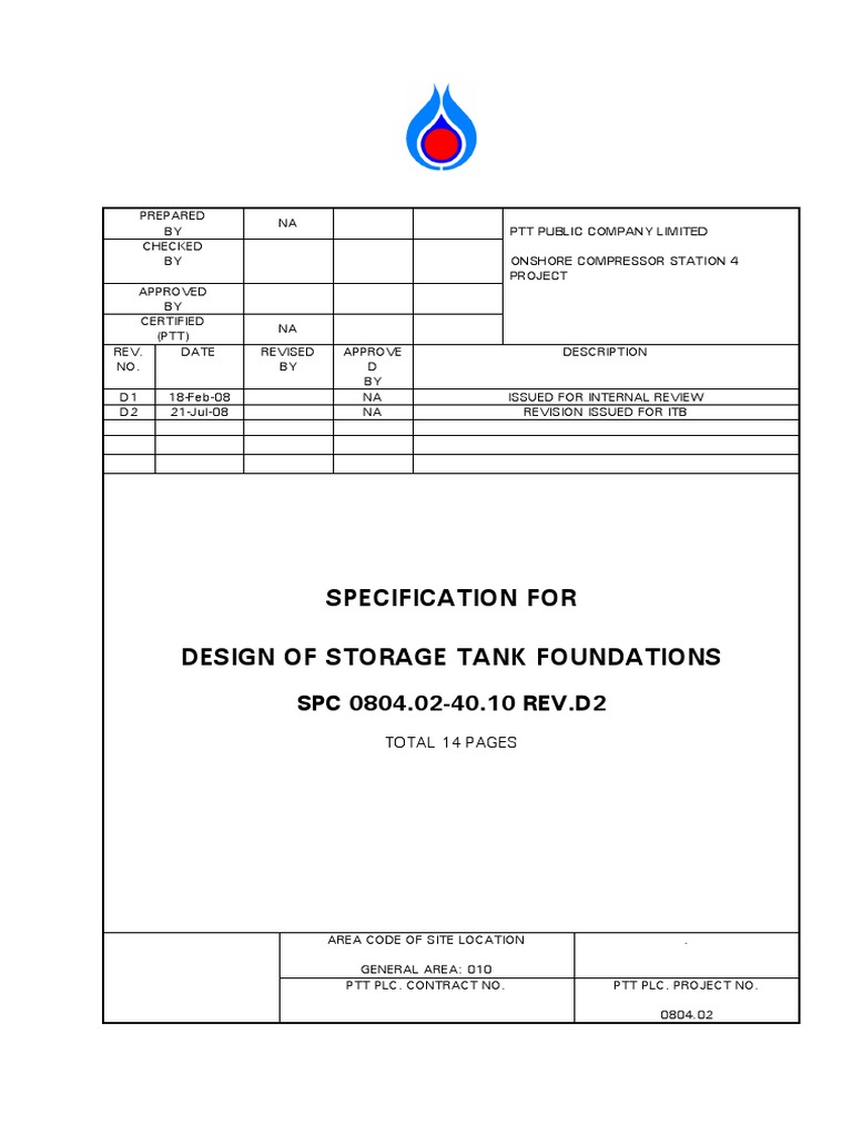Storage Tank Foundation Design | PDF | Deep Foundation | Geotechnical ...
