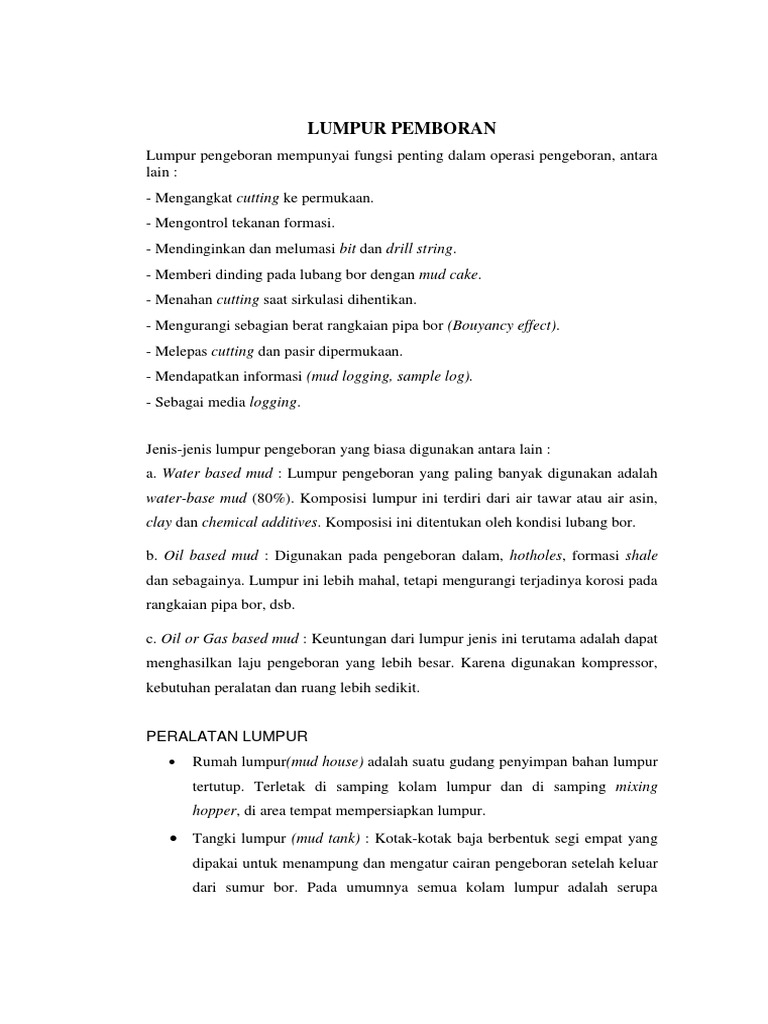 Lumpur Pemboran X | PDF