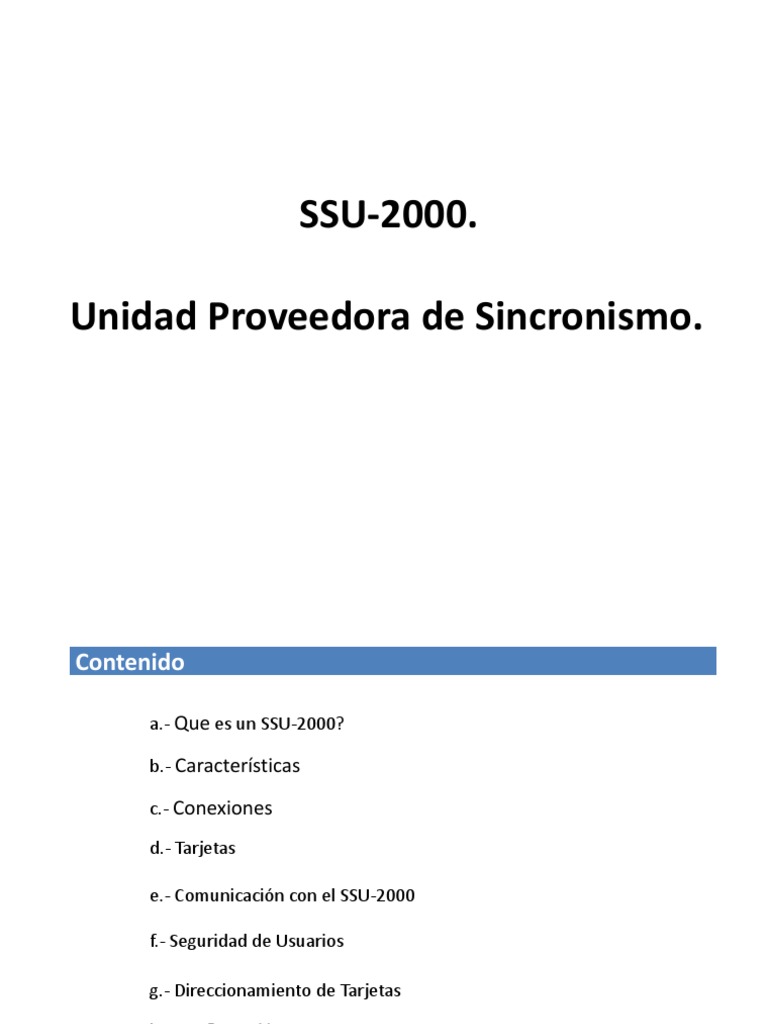 SSU 2000 Sincronismo | PDF | Sistema de Posicionamiento Global | Antena ...