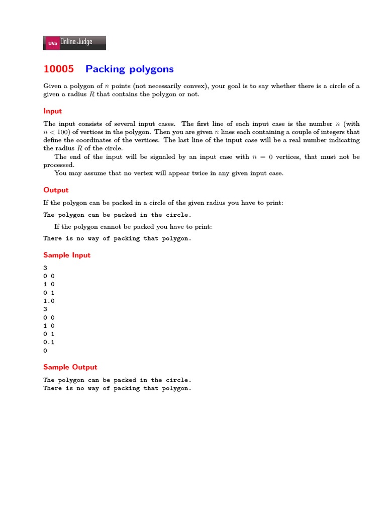 Packing Polygons: Input | PDF